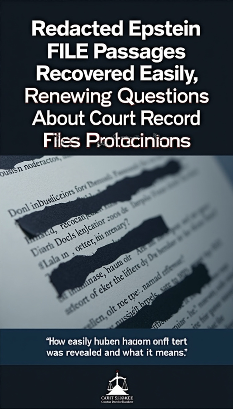 Redacted Epstein File Passages Recovered Easily, Renewing Questions ...